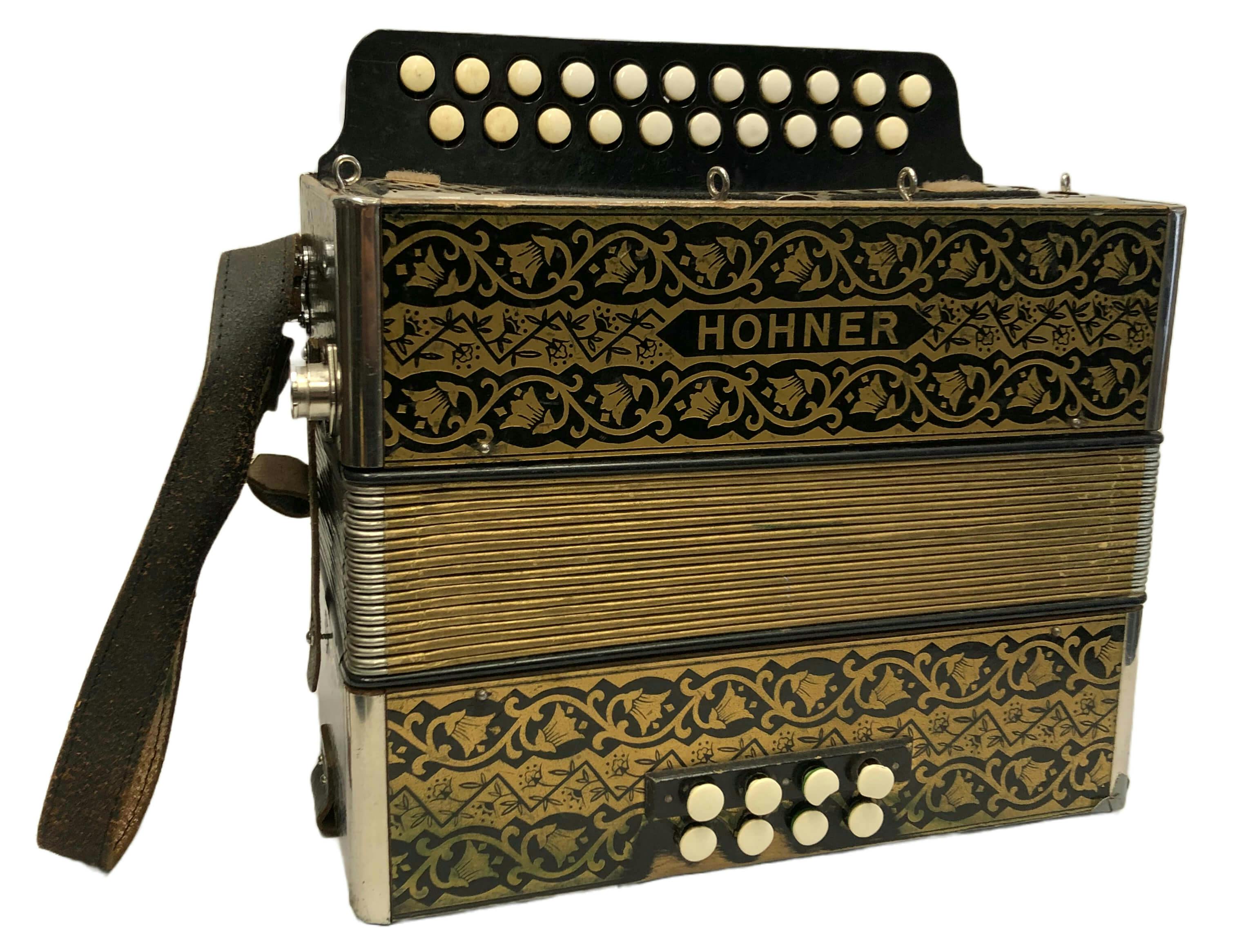 Hohner Pokerwork Melodeon 2 Row Made in Germany with Padded bag - Commission Sale